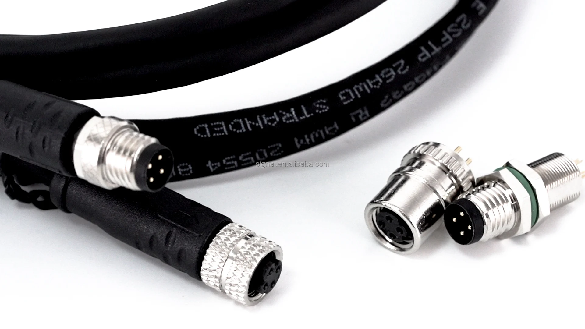 M12 Push-pull Circular Connector Waterproof IP67 Ip68 Moulded on Cable ...