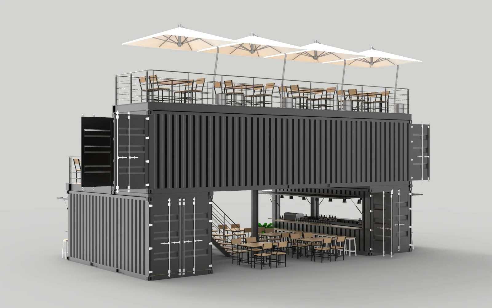 Factory Prices Container Restaurant Fully Assembled Modular Double ...