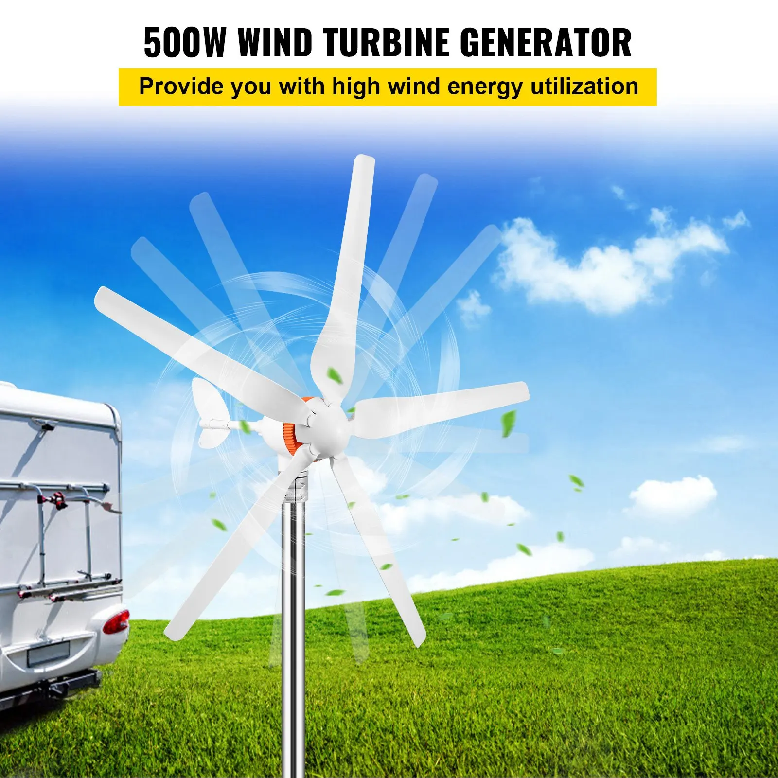 VEVOR Hot Sale 500W Wind Power Generator with MPPT Controller Auto ...