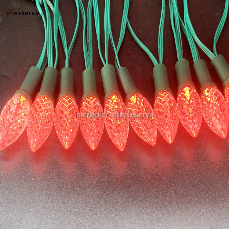 12mm C9 RGB Christmas LED Pixel String Lights - IP67 Waterproof