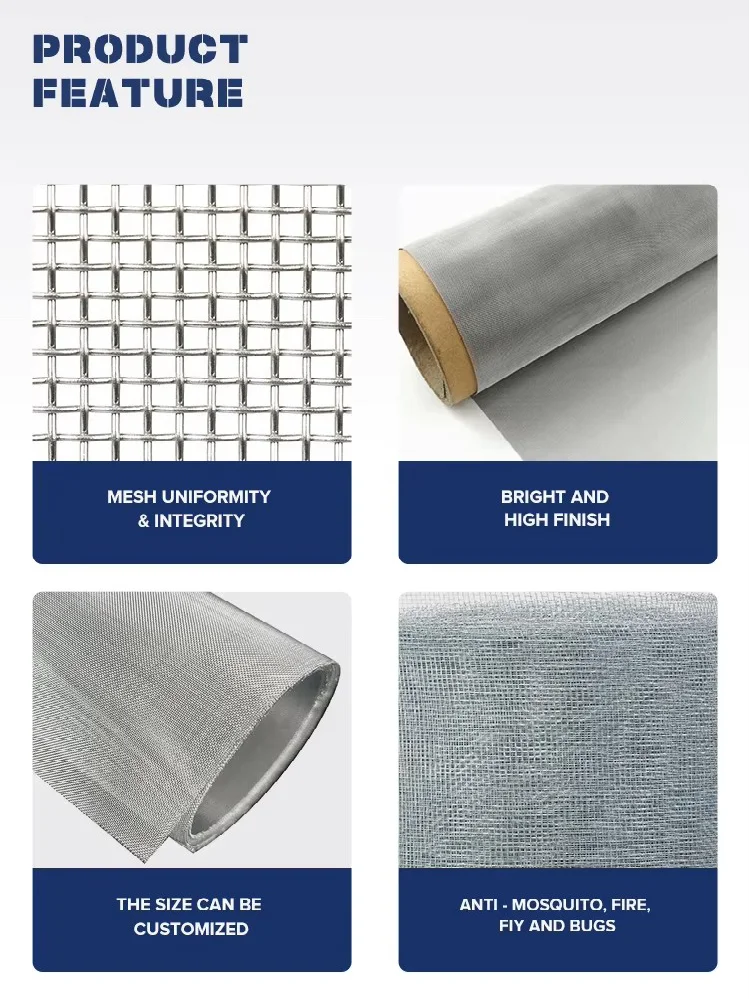 304 & 316 Stainless Steel Wire Mesh Plain Weave Woven Netting for ...