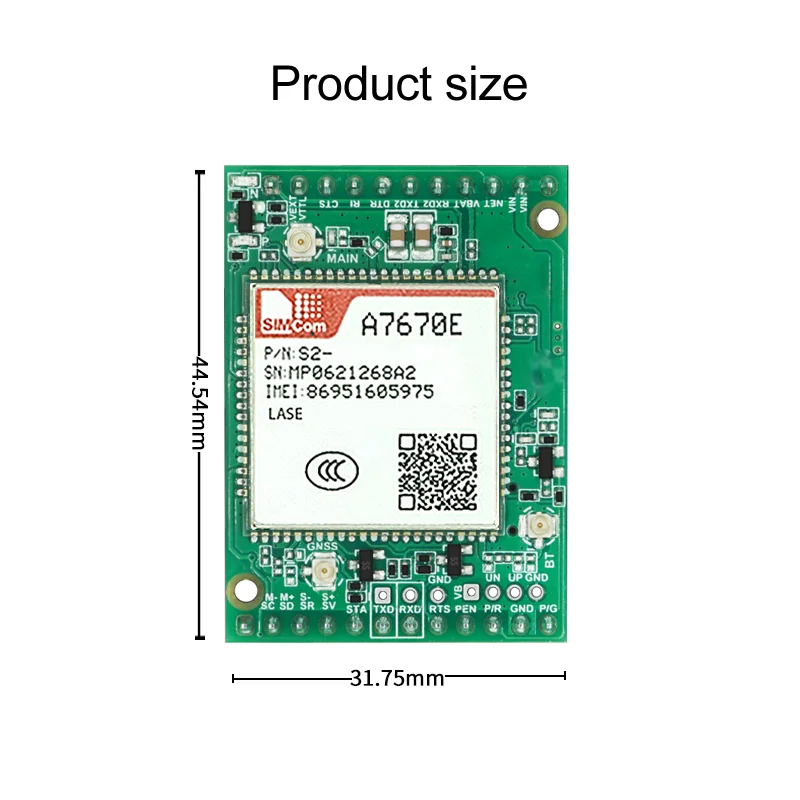 Simcom A7670E-LASE LTE Cat.1 Module - 2G 4G Voice Support