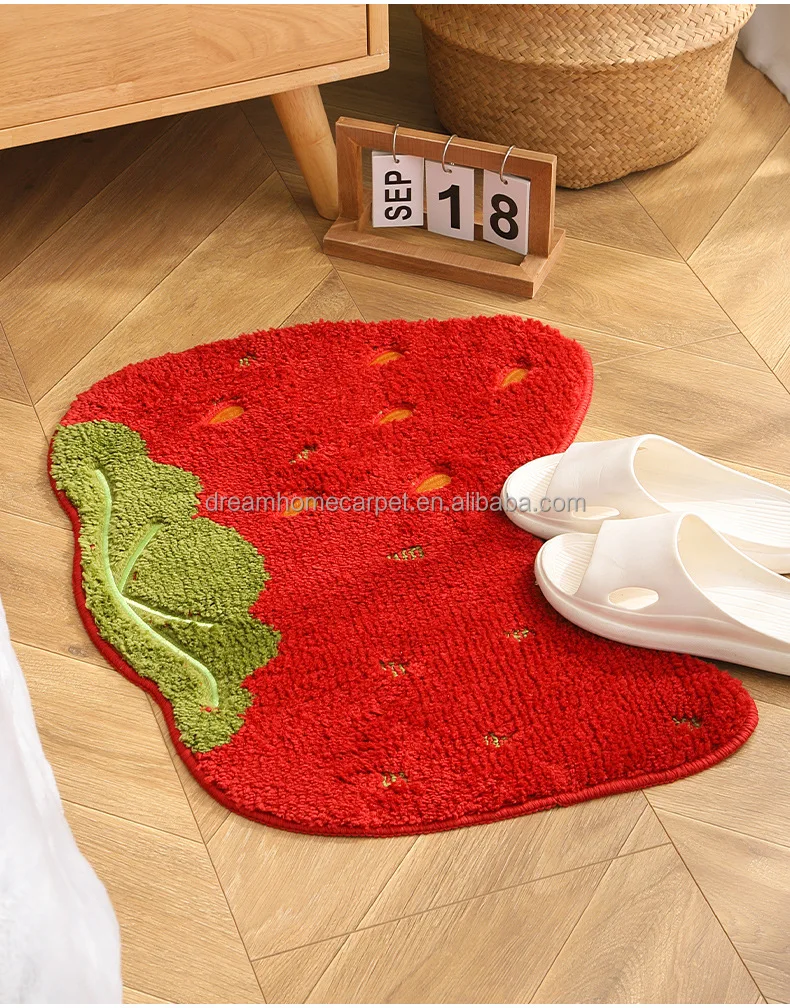 Cute Fruit Tufting Carpet Door Mat Soft Thick Fluffy Tuftted Bathroom ...
