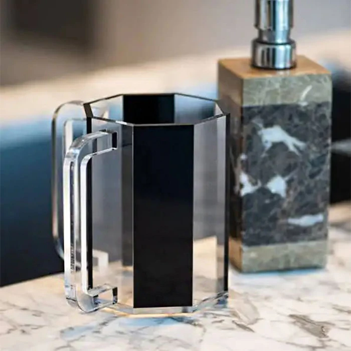 Custom Round Clear Acrylic Hand Washing Cup With Two Gold Handles ...