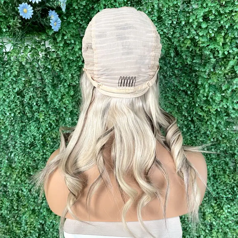 Hand Tied Silk Top Base Natural European Human Hair Wig
