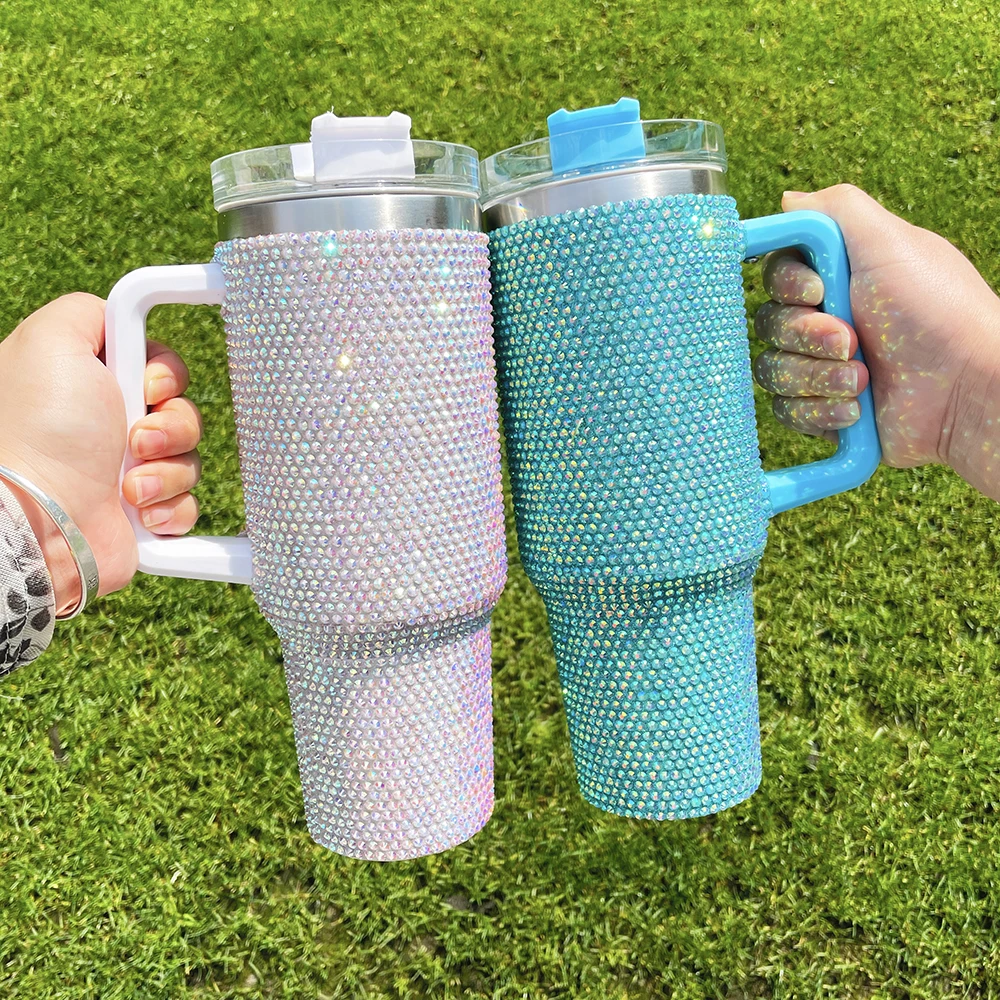 Wholesale Multicolour Rhinestone Bling Studded 40oz Bling Tumbler With ...