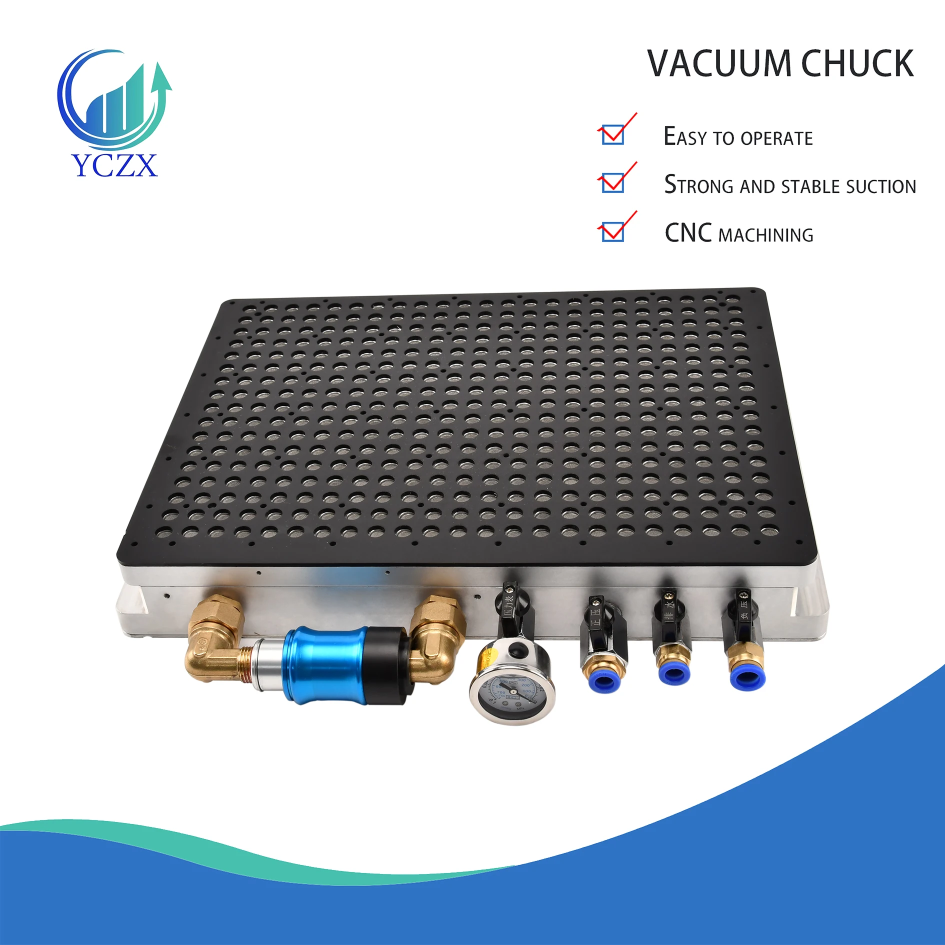 Cnc Vacuum Chuck Pneumatic Fixture With Vacuum Pump Set Milling Machine ...