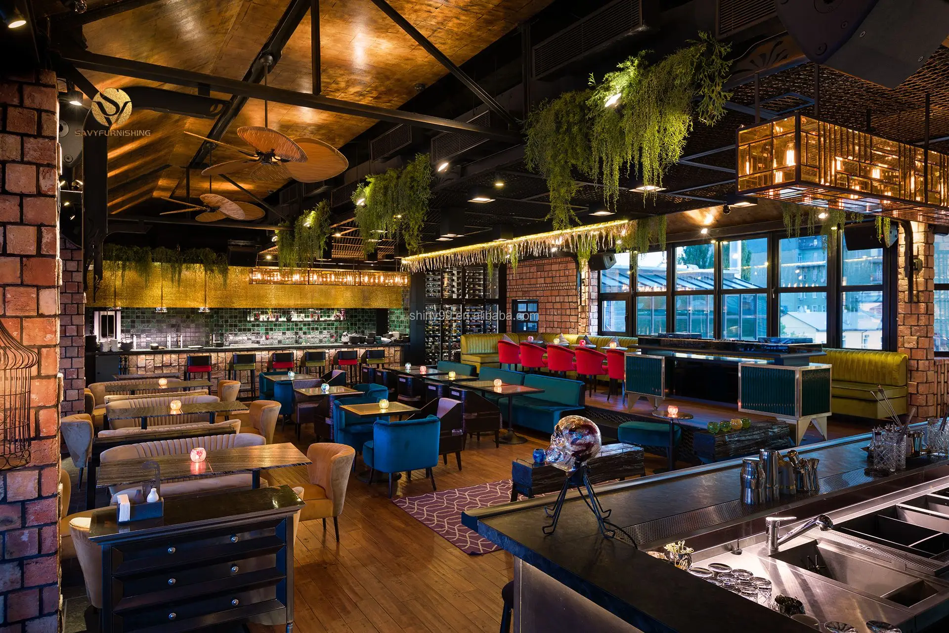 Industrial Restaurant Interior Design Concrete Bar Counter Pub Bar ...