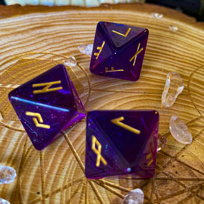 Fantasy Sky Rune Dice - Occult Props for Art & Collectibles
