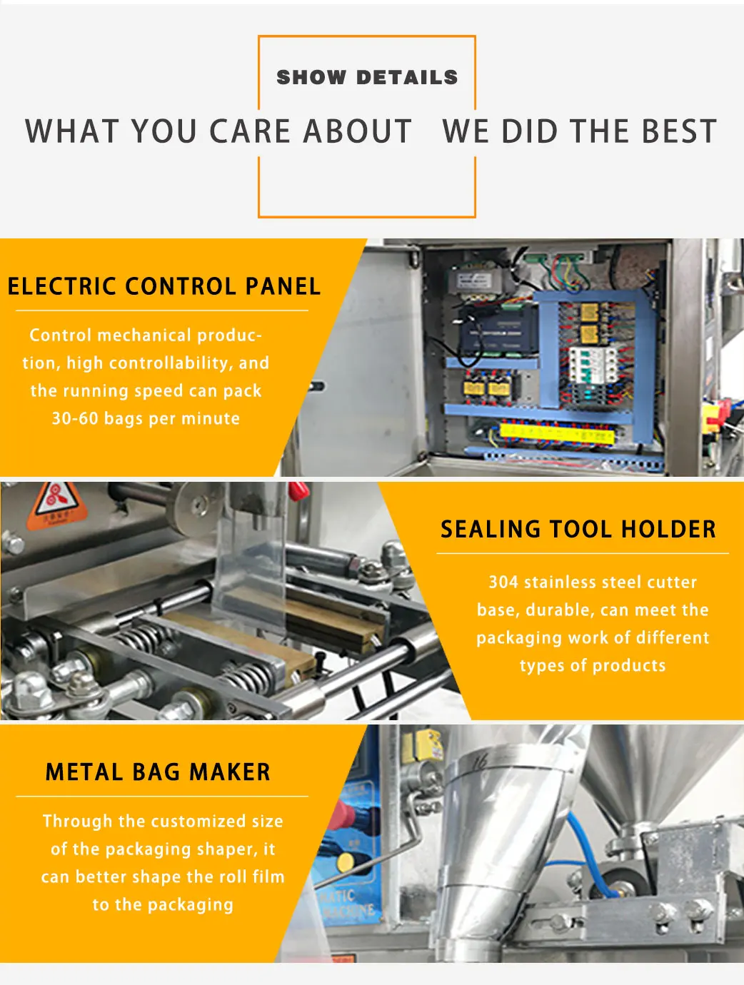 Full Auto Multi-Function Vertical Packing Machine for Flour Sachet ...