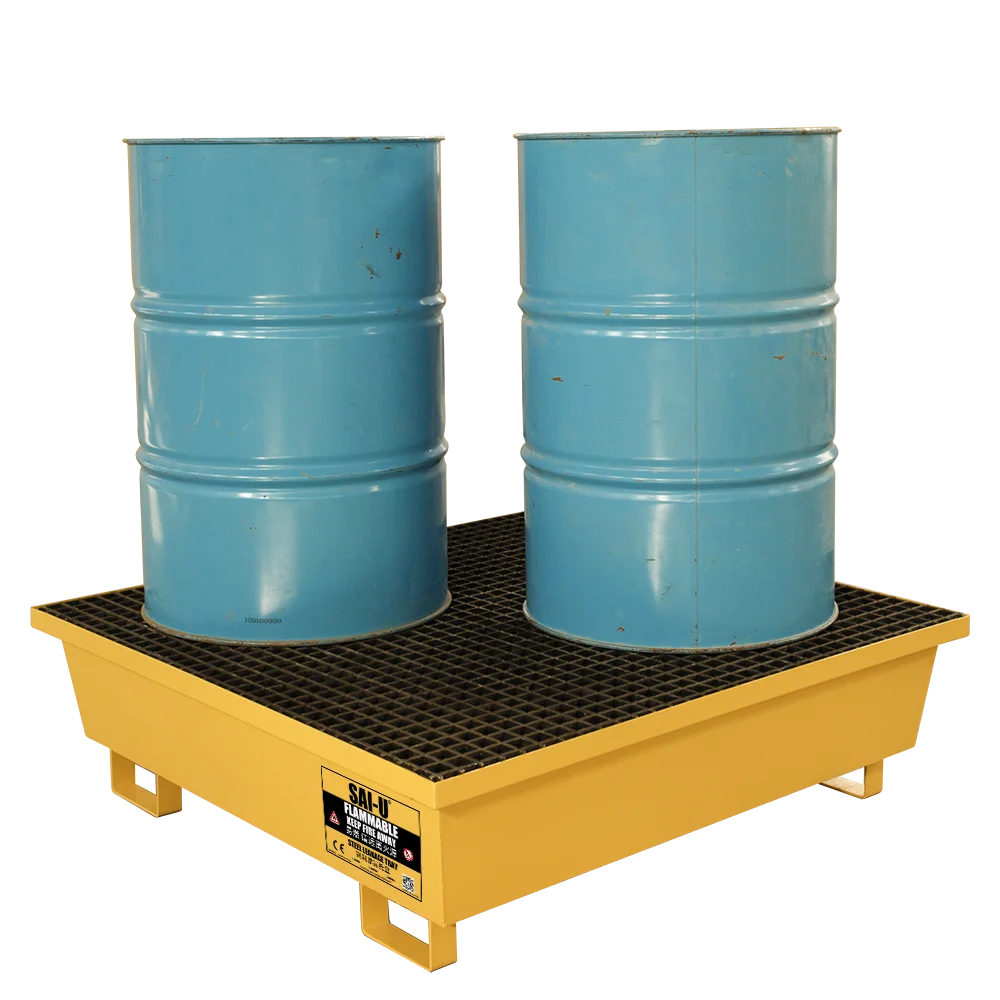 Steel Still Pallet Leakproof 4 Drums Spill Pallet Chemical Storage ...