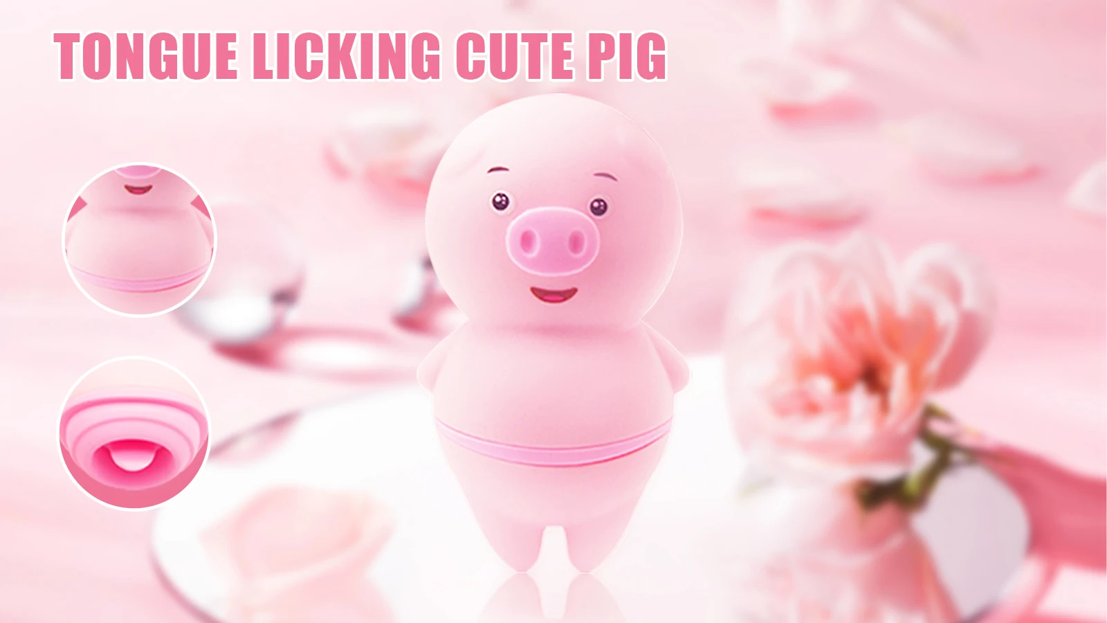 Sexy Tongue Pig High Frequency Electric Tongue Vibrator Pink Piglet ...