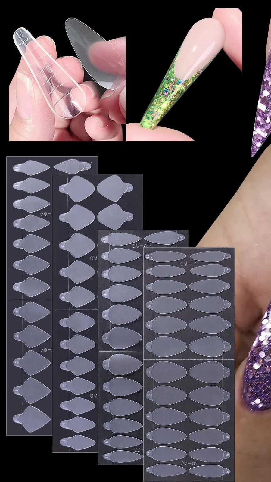 Hot Sale French Dual Form Nail System Polygel Extension Nail Tips Mold ...