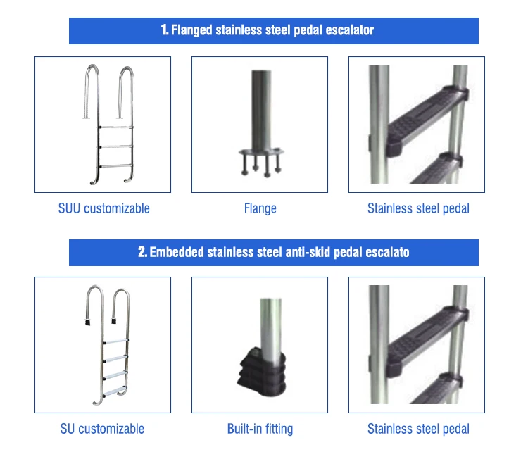 Custom Raised Swimming Pool Ladder Quality 316 Stainless Steel Pool ...