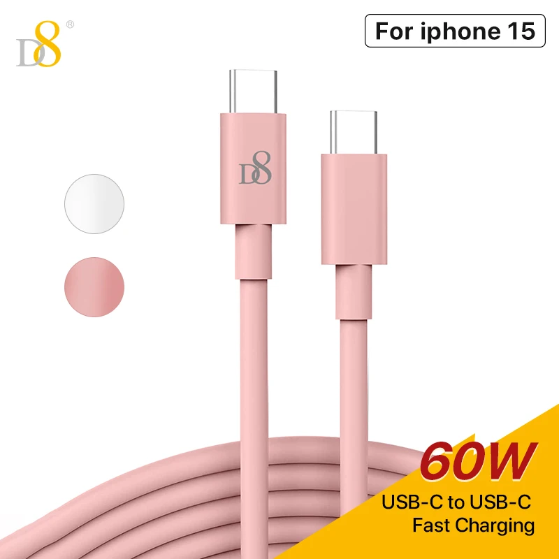 D8 60w Usb C To Usb C Cable,Iphone15 Charger Fast Charging,3.3ft Long ...