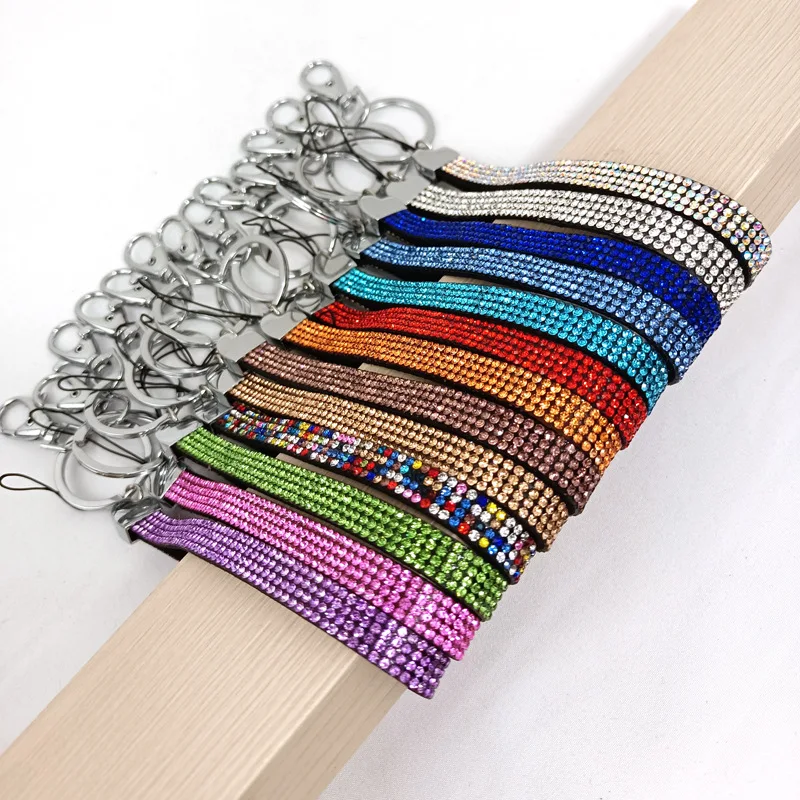 Cute Rhinestone Keychain Lanyard rainbow Designer Cars Lanyard Keychain ...