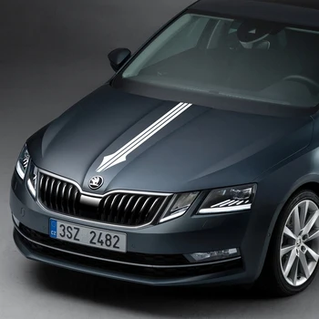 Car Wrap Back Sports Film Vinyl Hood Cover Bonnet Sticker For Skoda ...