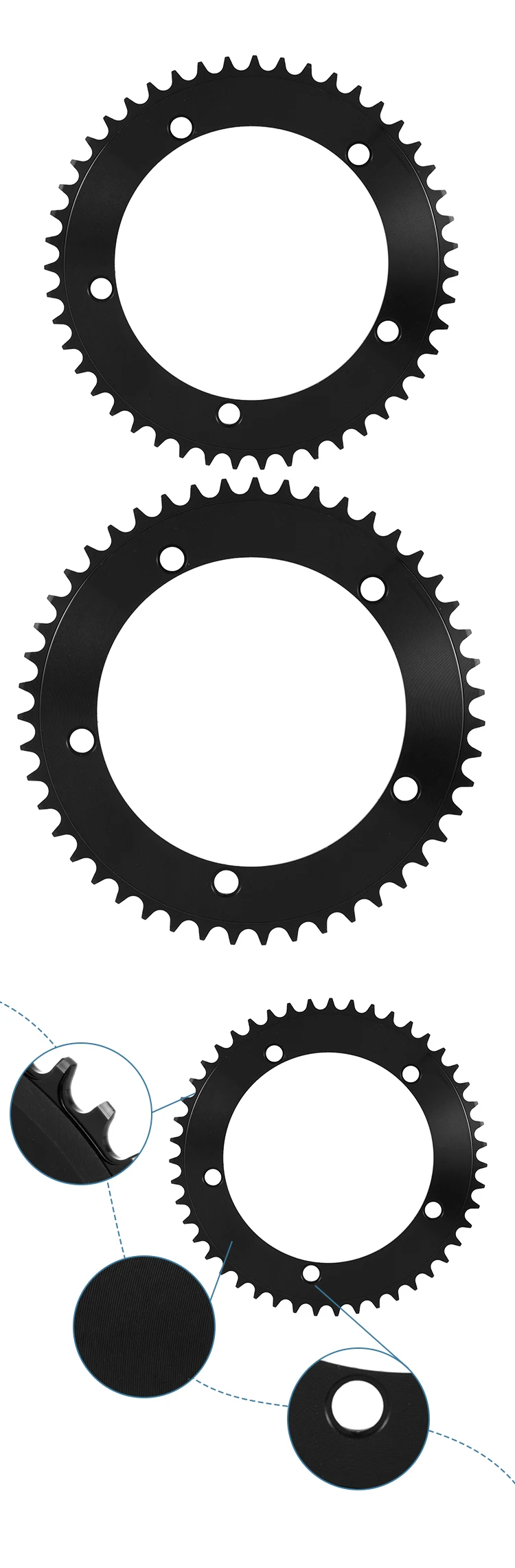 144bcd Fixed Gear Fixed Round Chain Ring Track Bike 44t-58t Tooth 144 ...