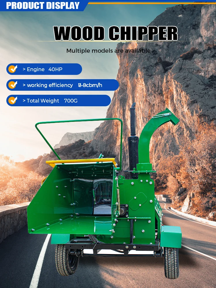 Self Powered 40hp Wood Chipper Hydraulic Feeding Tree Branch Mulcher ...