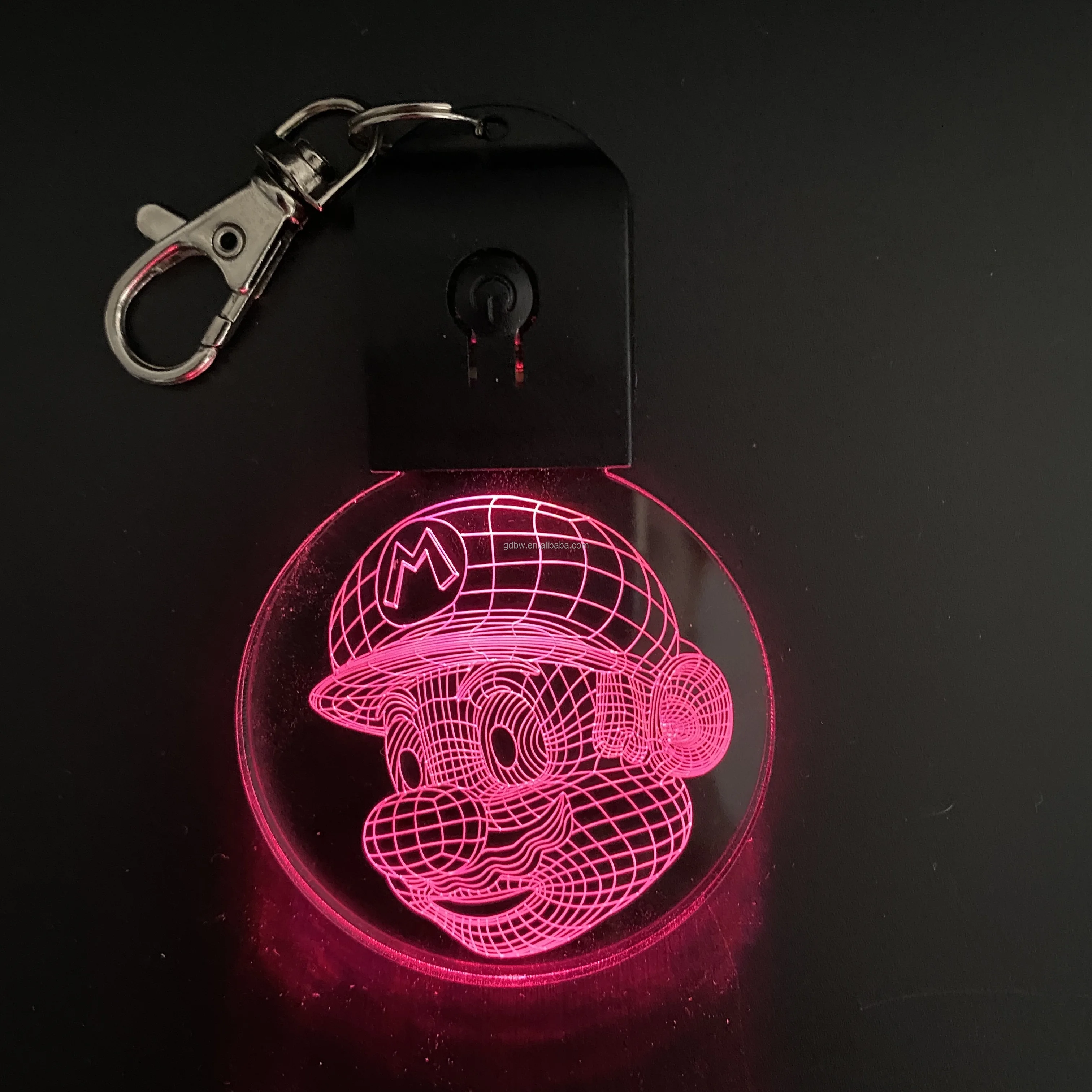 Blank Acrylic Keychain with RGB LED - Rechargeable Gift