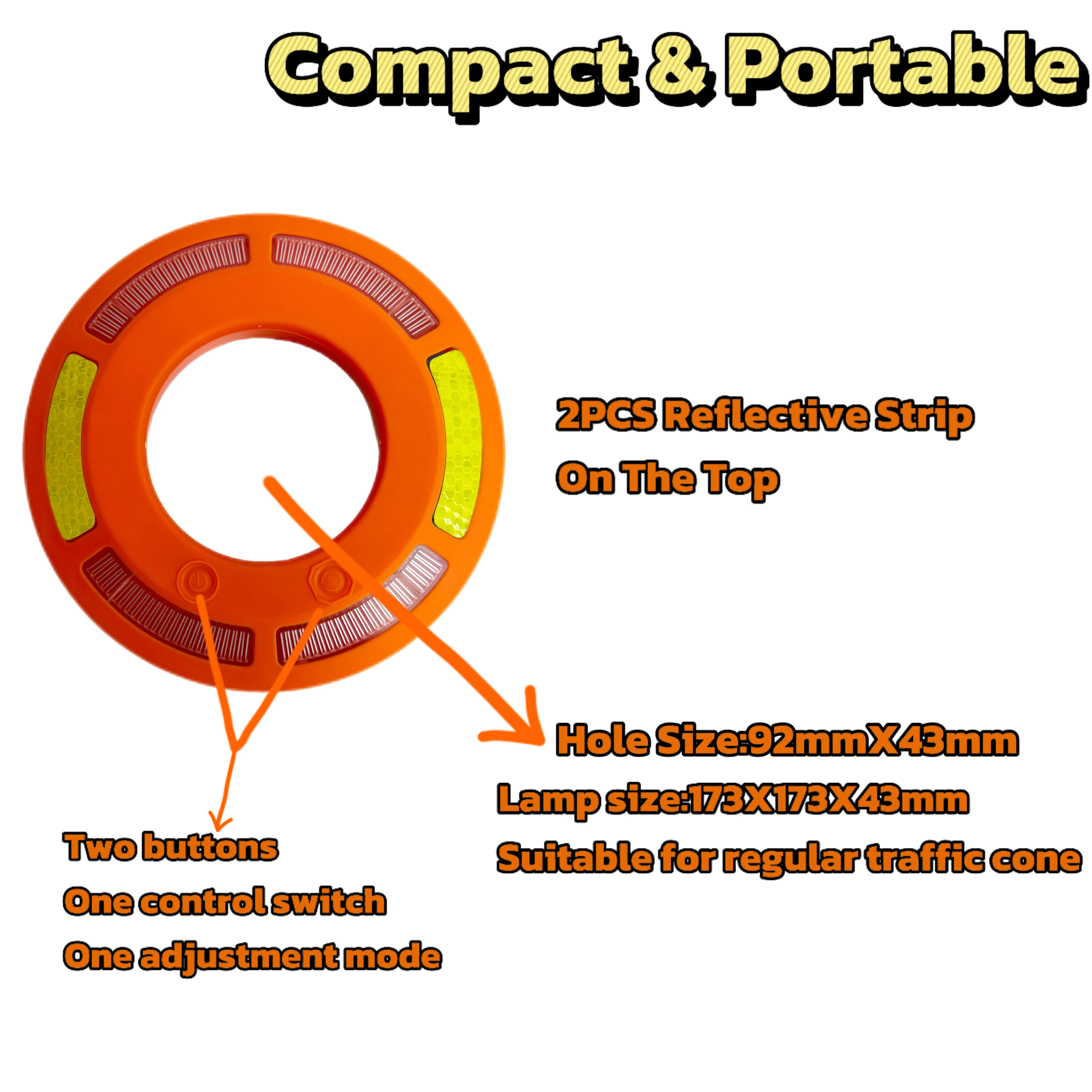 Visibility Portable LED Road Cones Commander Light for Traffic Emergency