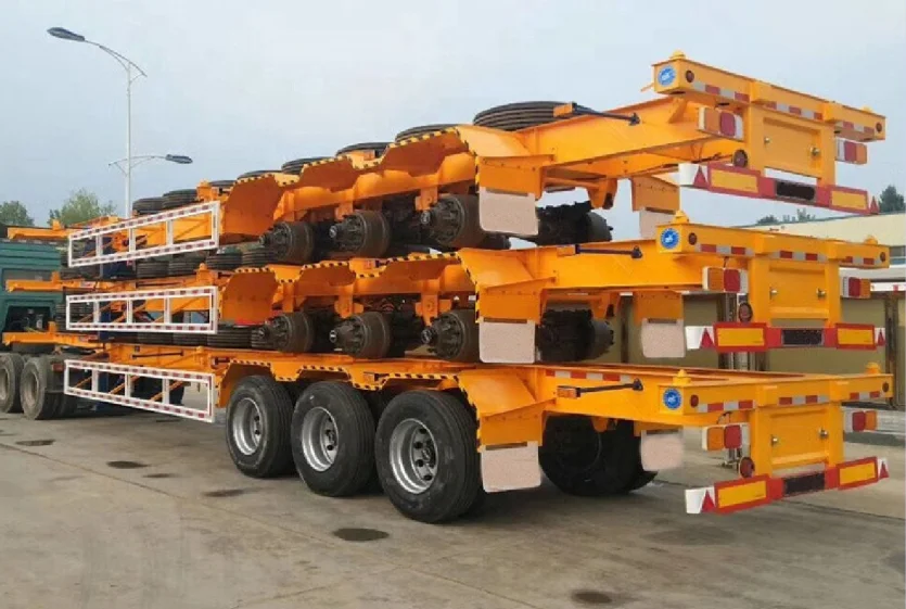 20ft & 40ft Shipping Container Transport 3 Axles Skeleton Container ...