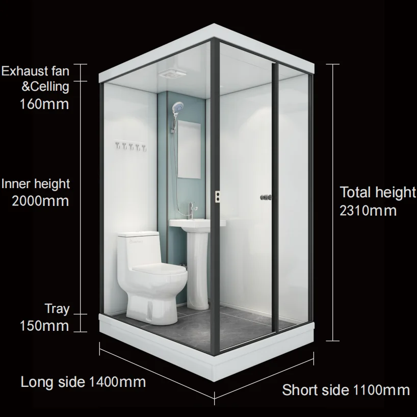 Luxury Shower Rooms Integrated Bathroom Pod Prefabricated Bathroom Pods