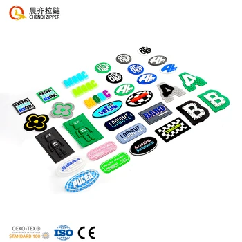 Fashion Custom Colorful Embossed Logo 2d Die Cut Rubber Pvc Label Soft Silicone Trademark ...