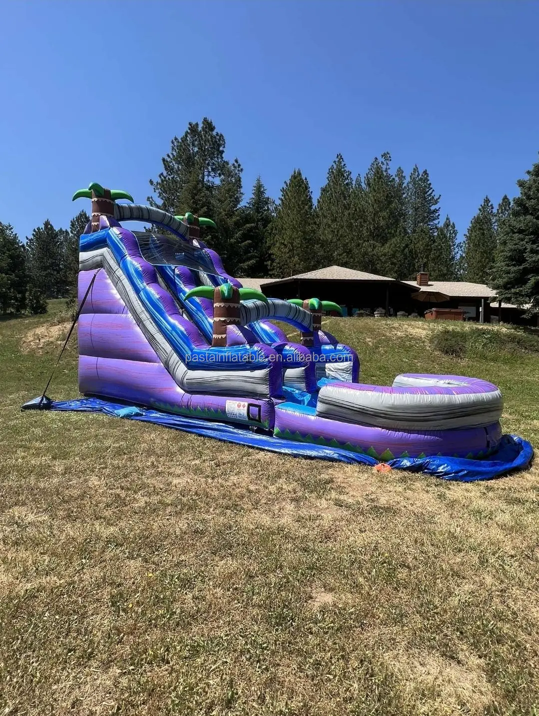 Commercial Backyard 18ft Waterslide Inflatable Water Slide With Pool ...