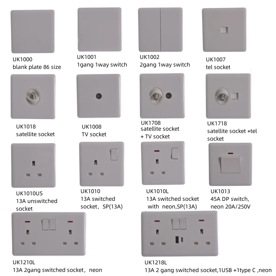 Big Button Switch And Socket 13a Switched Socket Sp 13a Uk Wall Socket ...