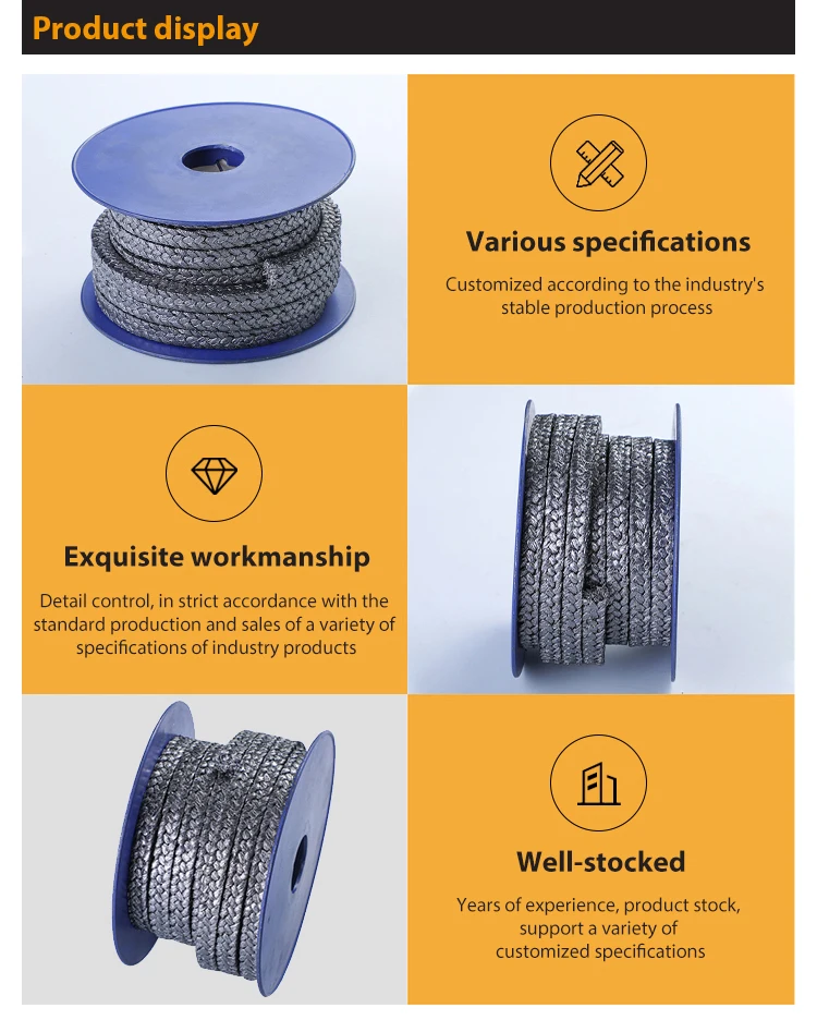 Inconel Wire Graphite Gland Packing Graphite Gland Packing for Seal ...