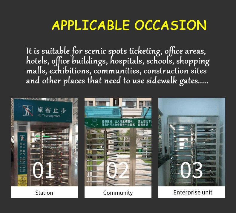 Full Height Pedestrian Turnstile Barrier Gate for Prisons