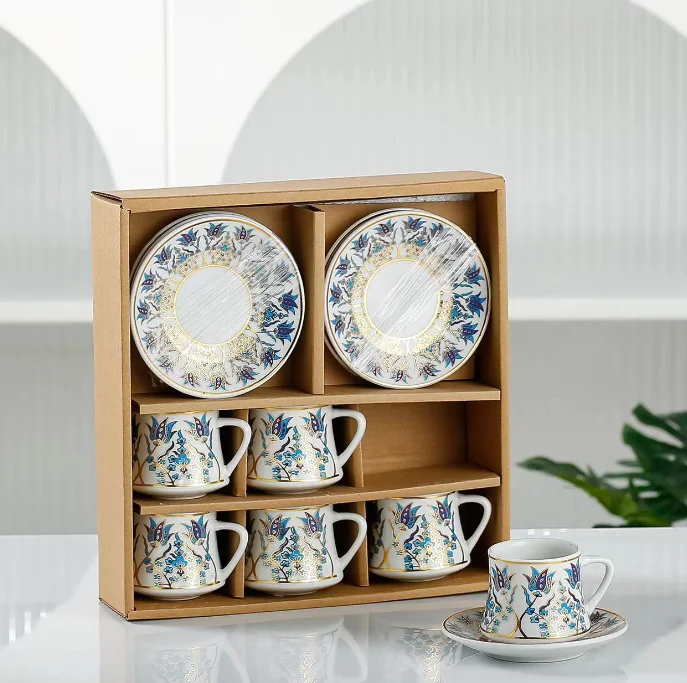European Style Ceramic Coffee Cup Set - Perfect for Parties