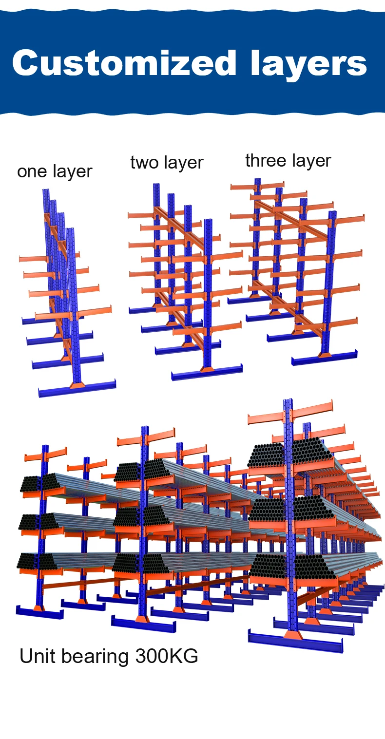 Telescopic Cantilever Pipe Rack heavy Duty Garment Rack Shelving Garage ...