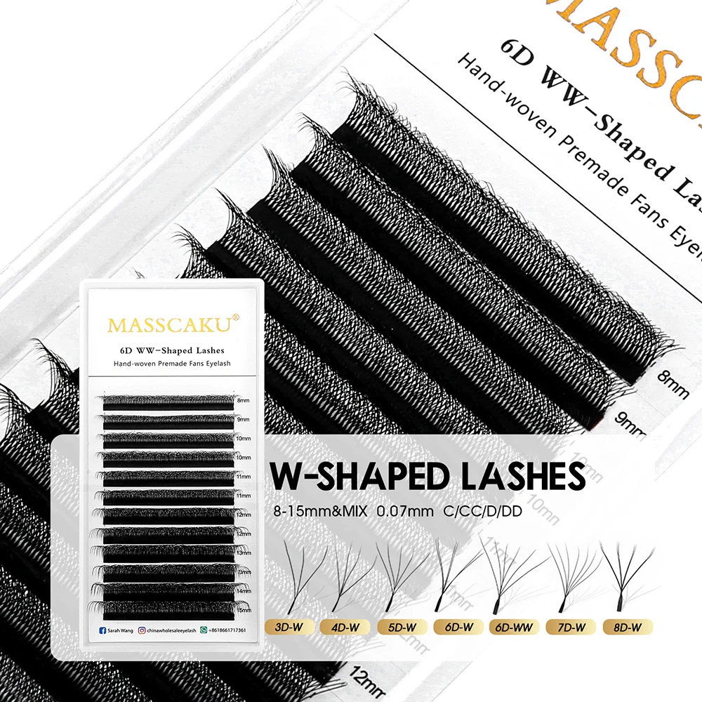 Masscaku 3d-8d W Shape Volume Eyelash Extension Individual False ...