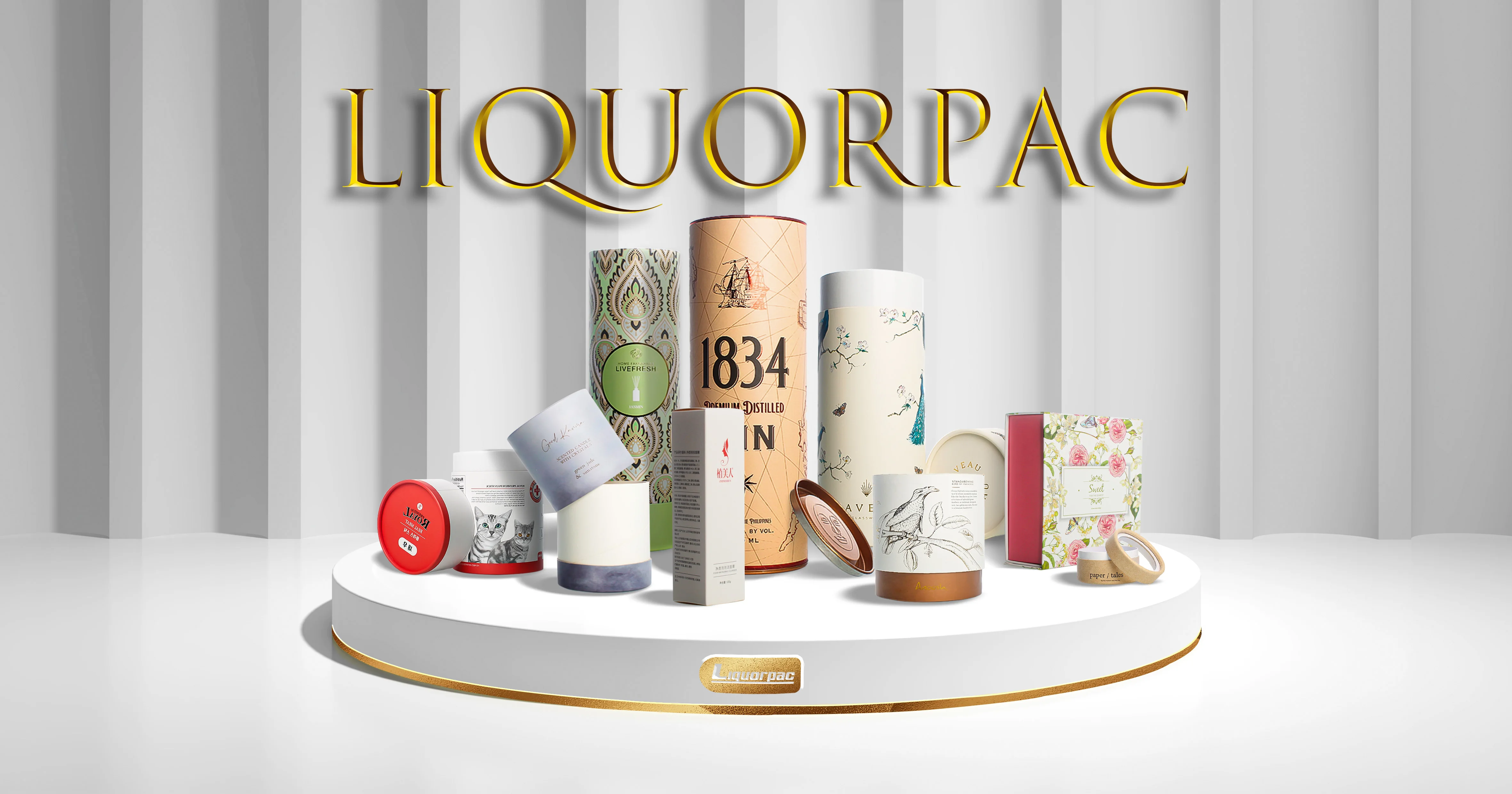 LIQUORPAC Recyclable Packing Carton Cylindrical Shape Design Cardboard ...