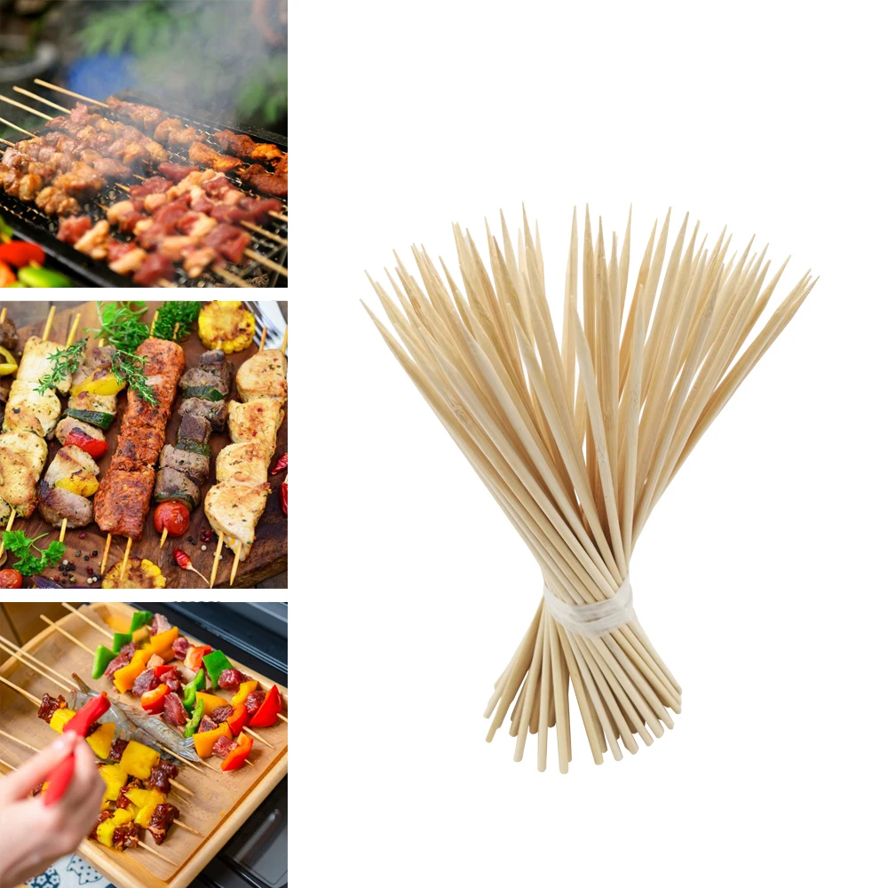 Barbecue Bamboo Stick Disposable Bamboo Skewer Long Hot Dog Bamboo ...