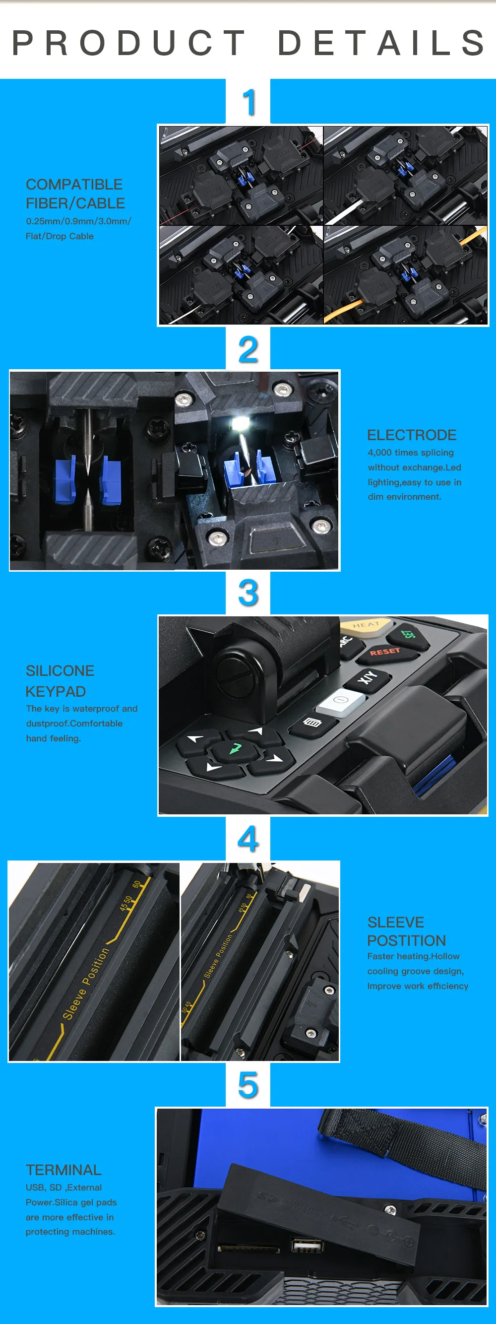 4.3 Inch Touchscreen Orientek T45 Core Alignment Fusion Splicer ...