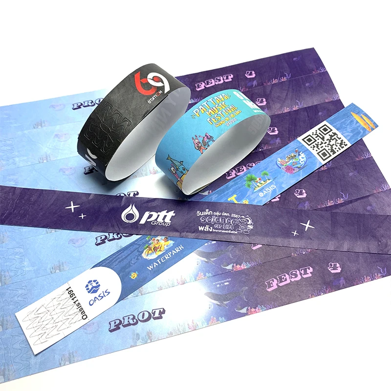 2023 Custom Print Qr Code Entry Wrist Bands Swimming Pool Water Proof ...