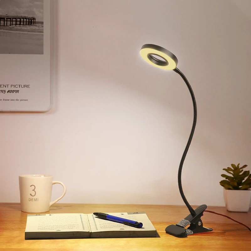 9W Minimalistic Student Desk Lamp Flexible Hose 3 Color Temperature 10 ...