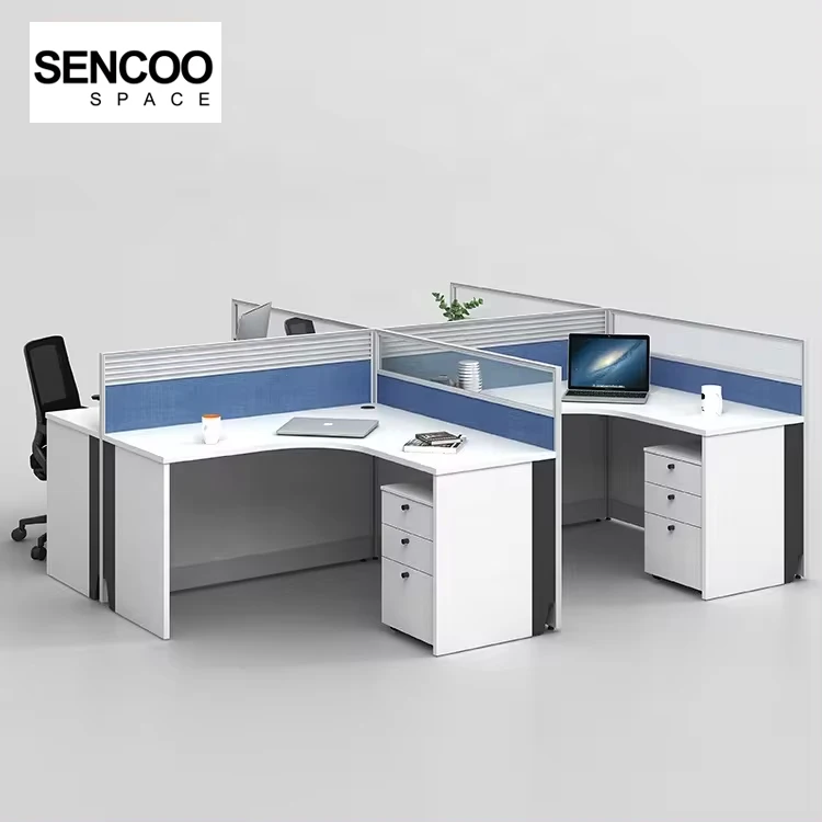 Sencoo Modern Office Employee Work Station Table 2 Person Staff Desk ...