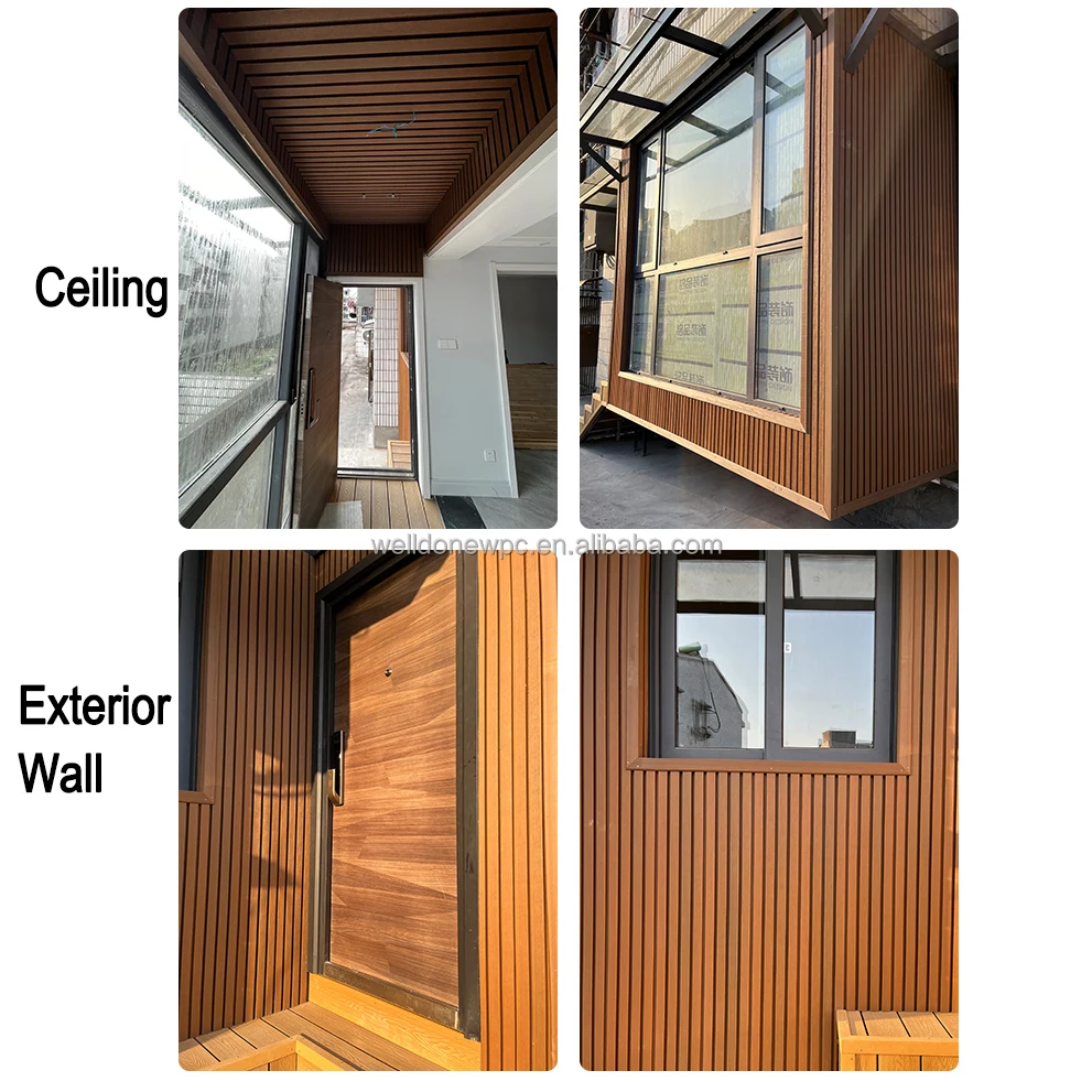 Waterproof Wpc Wall Panel Slatted Composite Cladding Board - Buy Wpc Wall Panel Exterior Wall ...