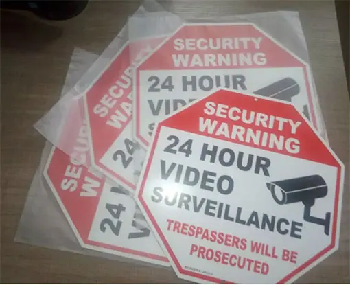 Reflective Security Warning Sign Aluminum Metal Yard Sign Private ...