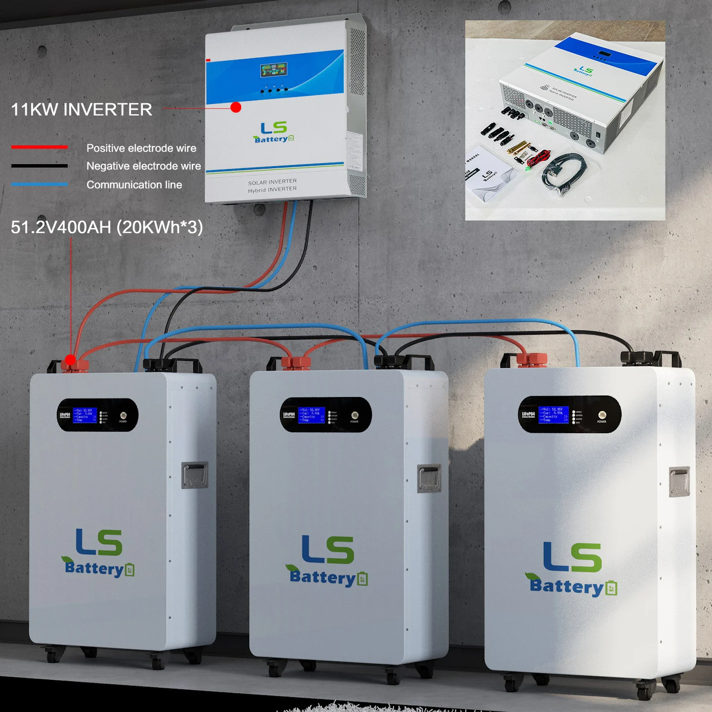 6KW 11KW Hybrid Solar System Inverter 3KW 6KW 11KW Grid Solar Converter ...