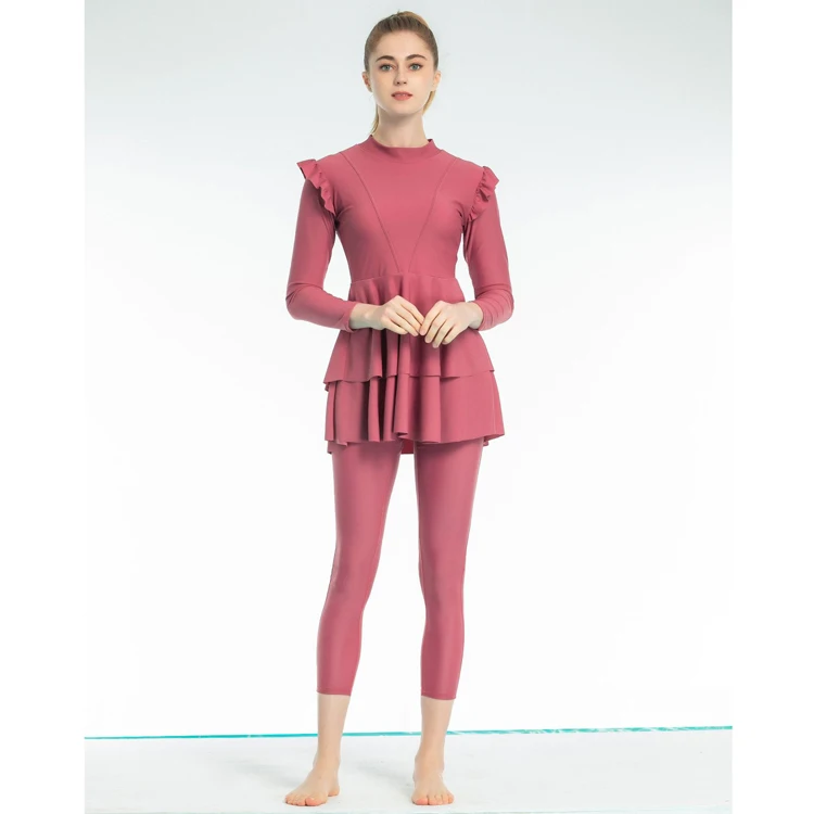Muslim Swimwear Wholesale Long-sleeved Swim Ruffle Skirt Long Swim ...