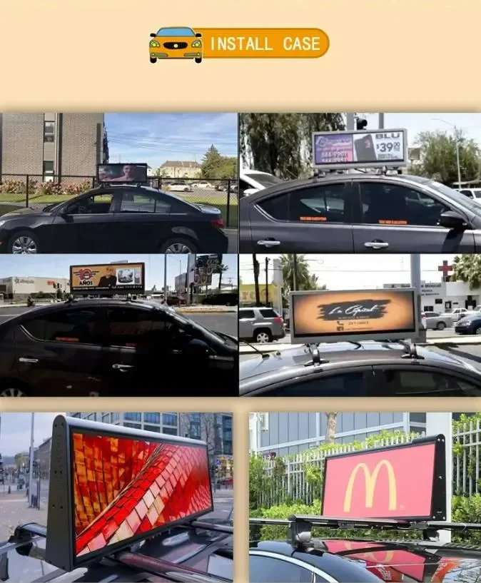 Taxi Roof Advertising Signs Full Color Led Wall Display For Taxi Top ...