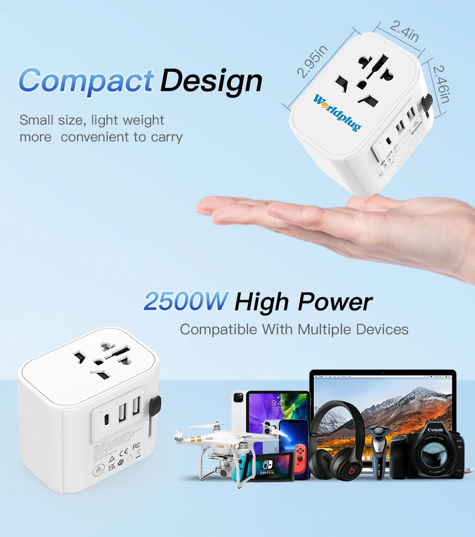 Worldplug Pd 30w Fast Power Adaptor Worldwide Travel Plug Adapter Wall ...