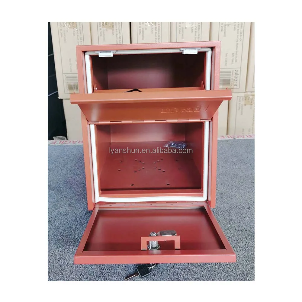 Wall Mounted Metal Newspaper Letter Boxes Delivery Parcel Drop Box ...