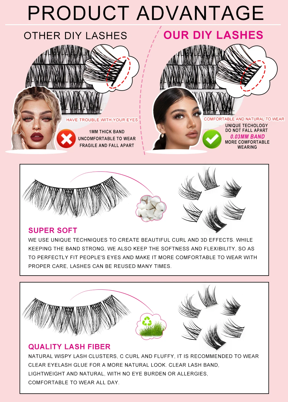 Segment Cluster Lashes Kit Individual Cluster Diy Segment Lashes ...