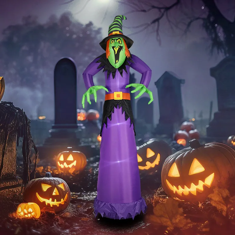 Custom 5FT Halloween Decorations Horror witch Pumpkin Outdoor grimace ...